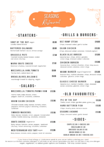 Menu – The Gate Hangs Well & Seasons