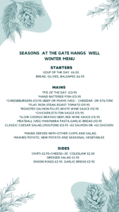Menu – The Gate Hangs Well & Seasons
