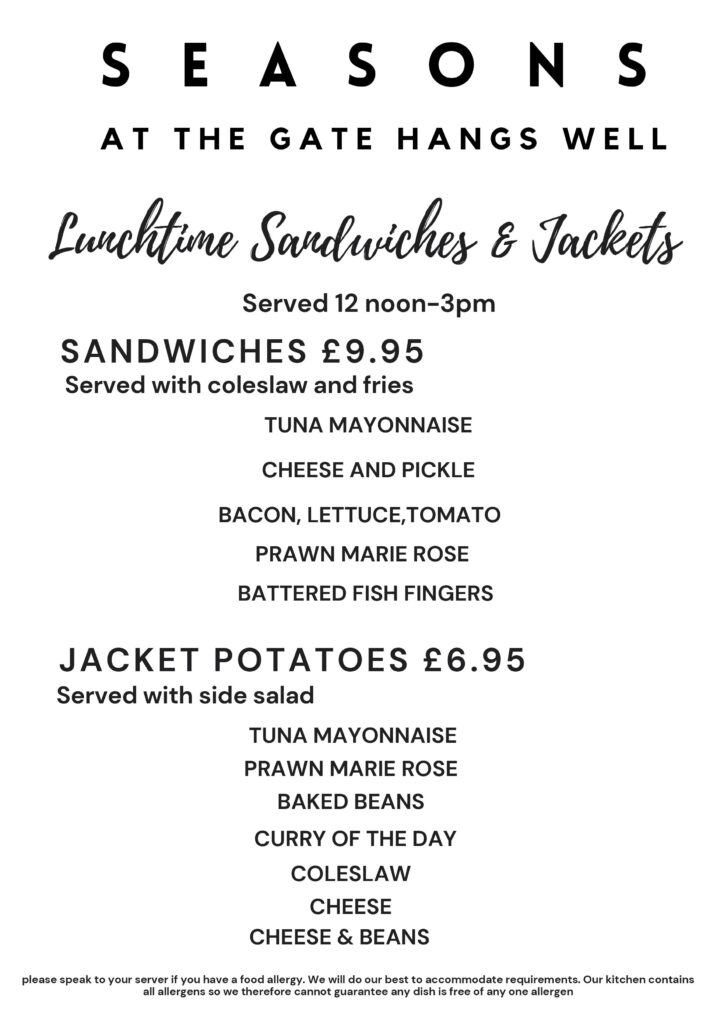 Menu – The Gate Hangs Well & Seasons