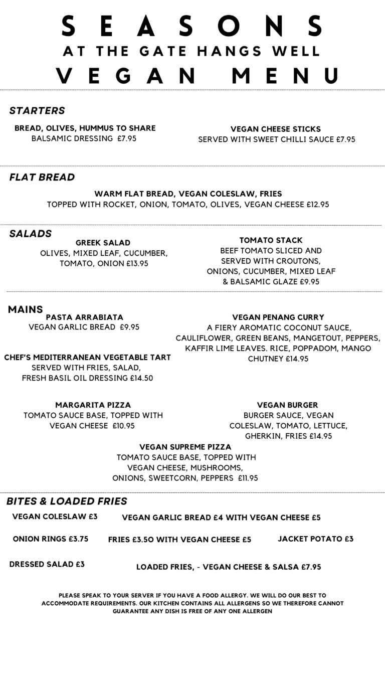 Menu – The Gate Hangs Well & Seasons