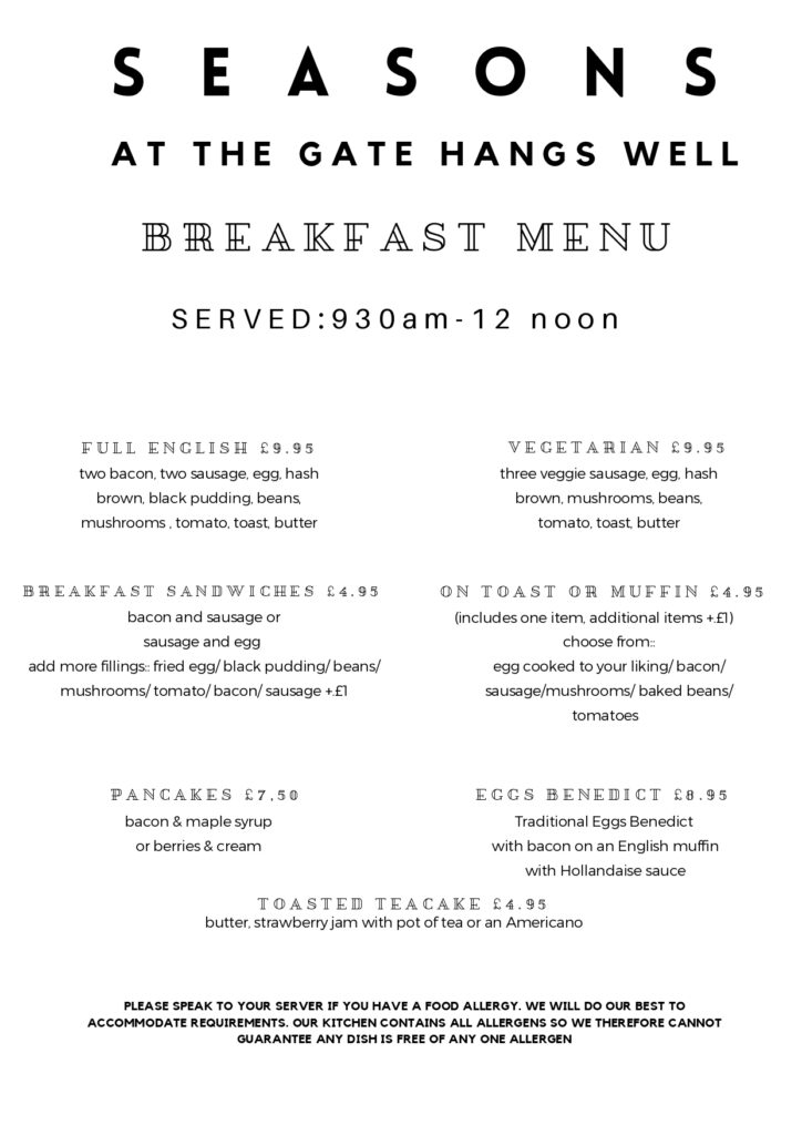 Menu – The Gate Hangs Well & Seasons