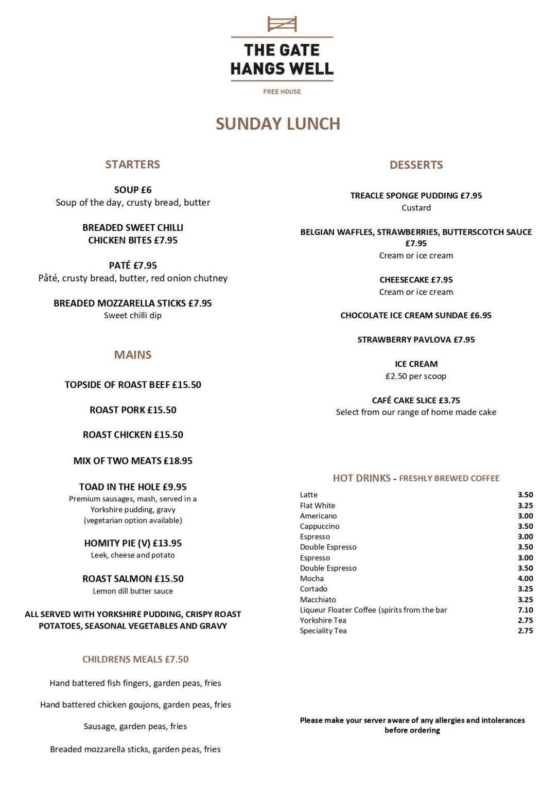 Sunday Roast – The Gate Hangs Well & Seasons Carlton Village