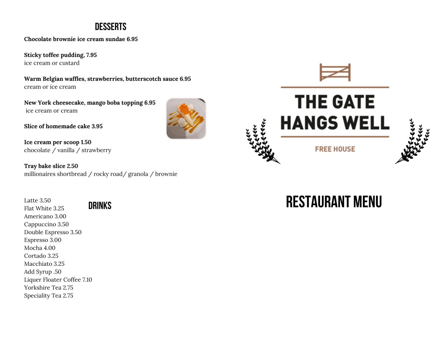 Menu – The Gate Hangs Well & Seasons Carlton Village